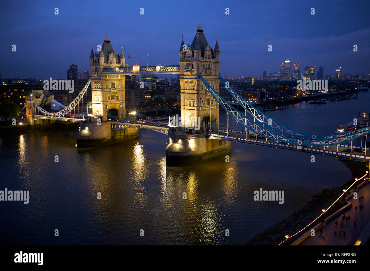 Tower Bridge, London with bridge raised Stock Photo - Alamy