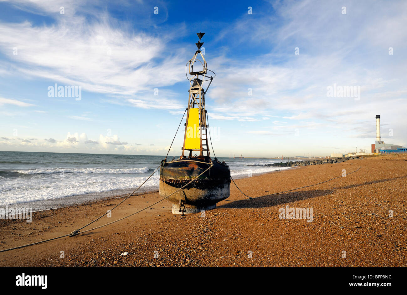 Large shipping navigation buoy washed up on the beach Stock Photo - Alamy