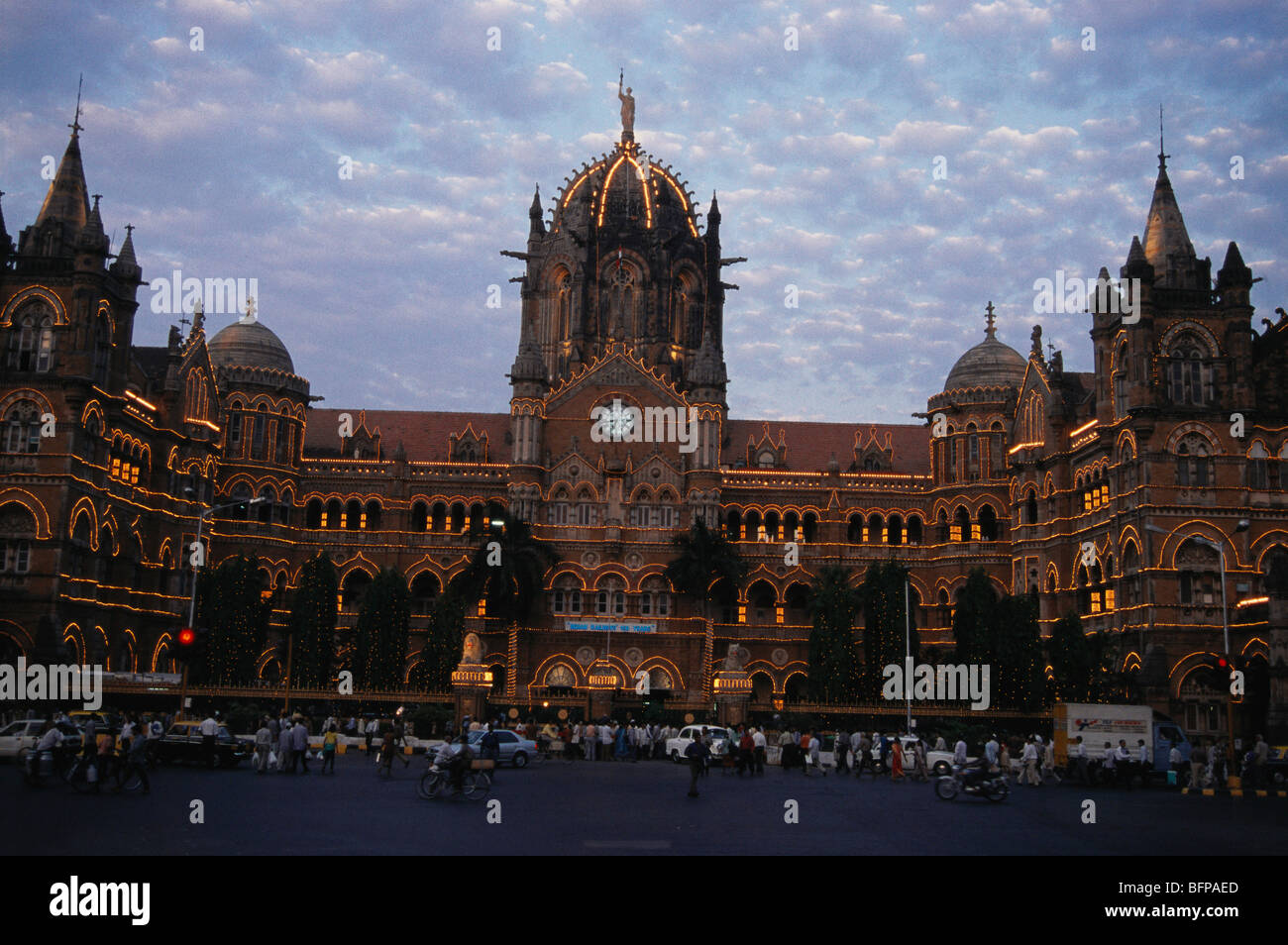 Victoria Terminus Station ; VT now CST ; night Illumination on 150 ...