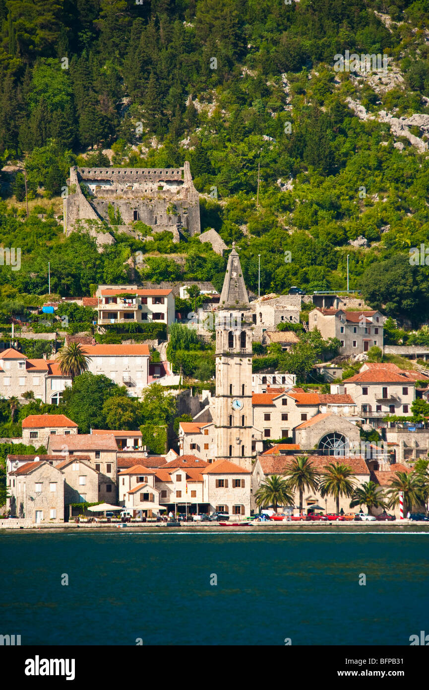 Historic city of Perast, Risan Bay, Bay of Kotor, Montenegro Stock ...