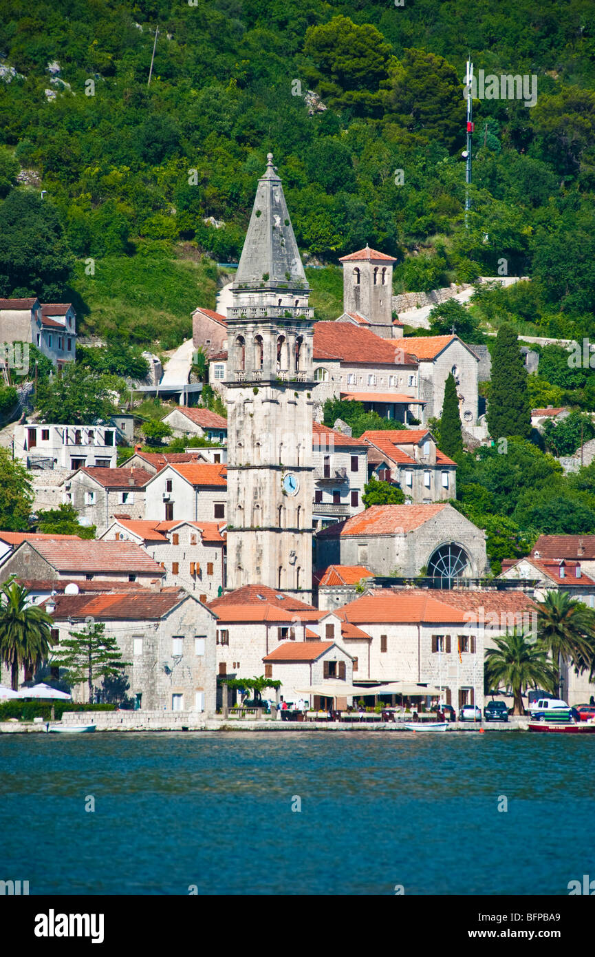 Historic city of Perast, Risan Bay, Bay of Kotor, Montenegro Stock ...