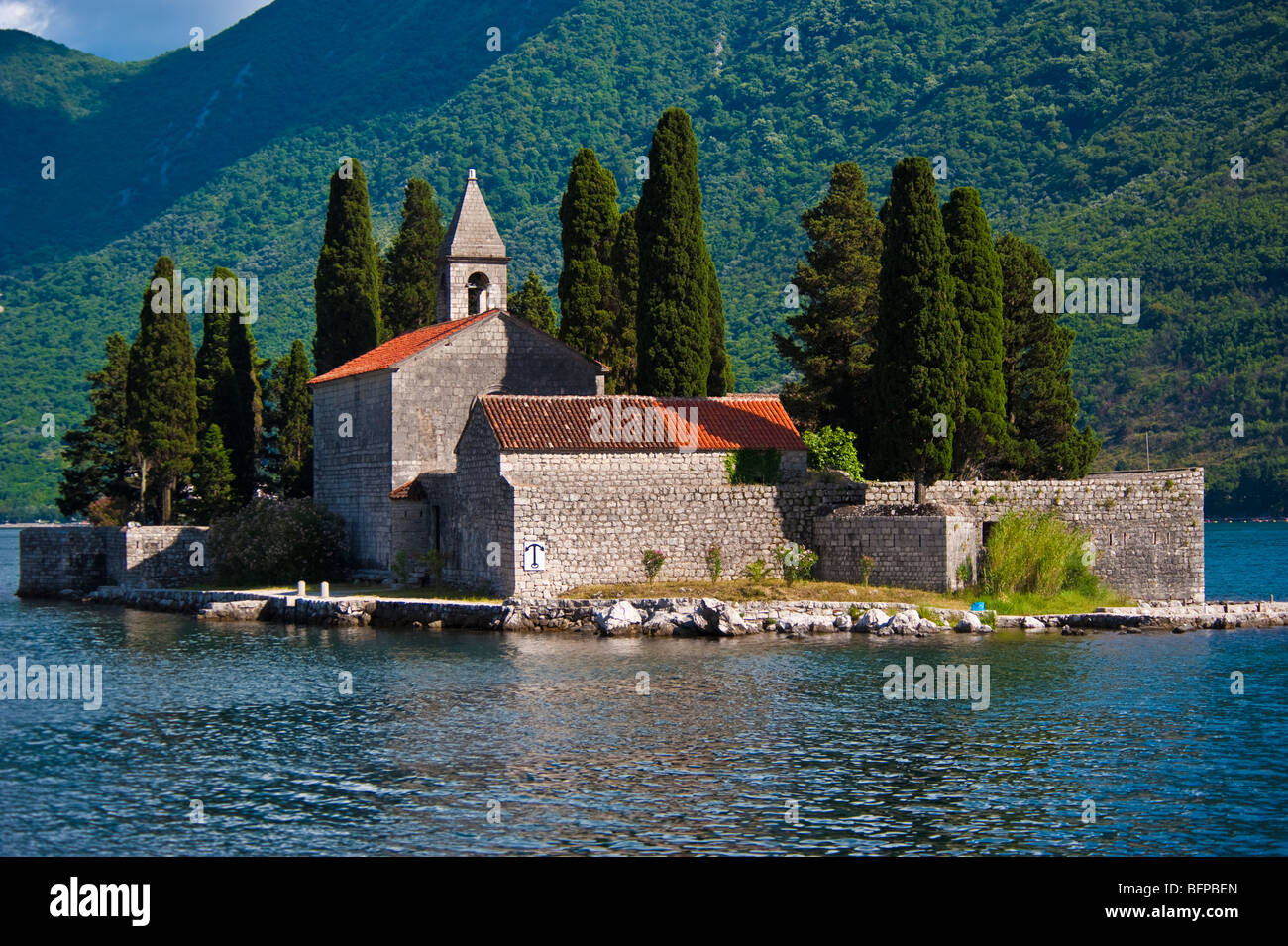 Monastery on St George Island near Perast, Bay of Kotor, Montenegro ...