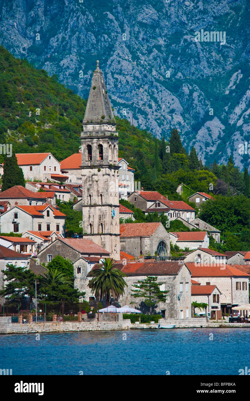 Historic city of Perast, Risan Bay, Bay of Kotor, Montenegro Stock ...