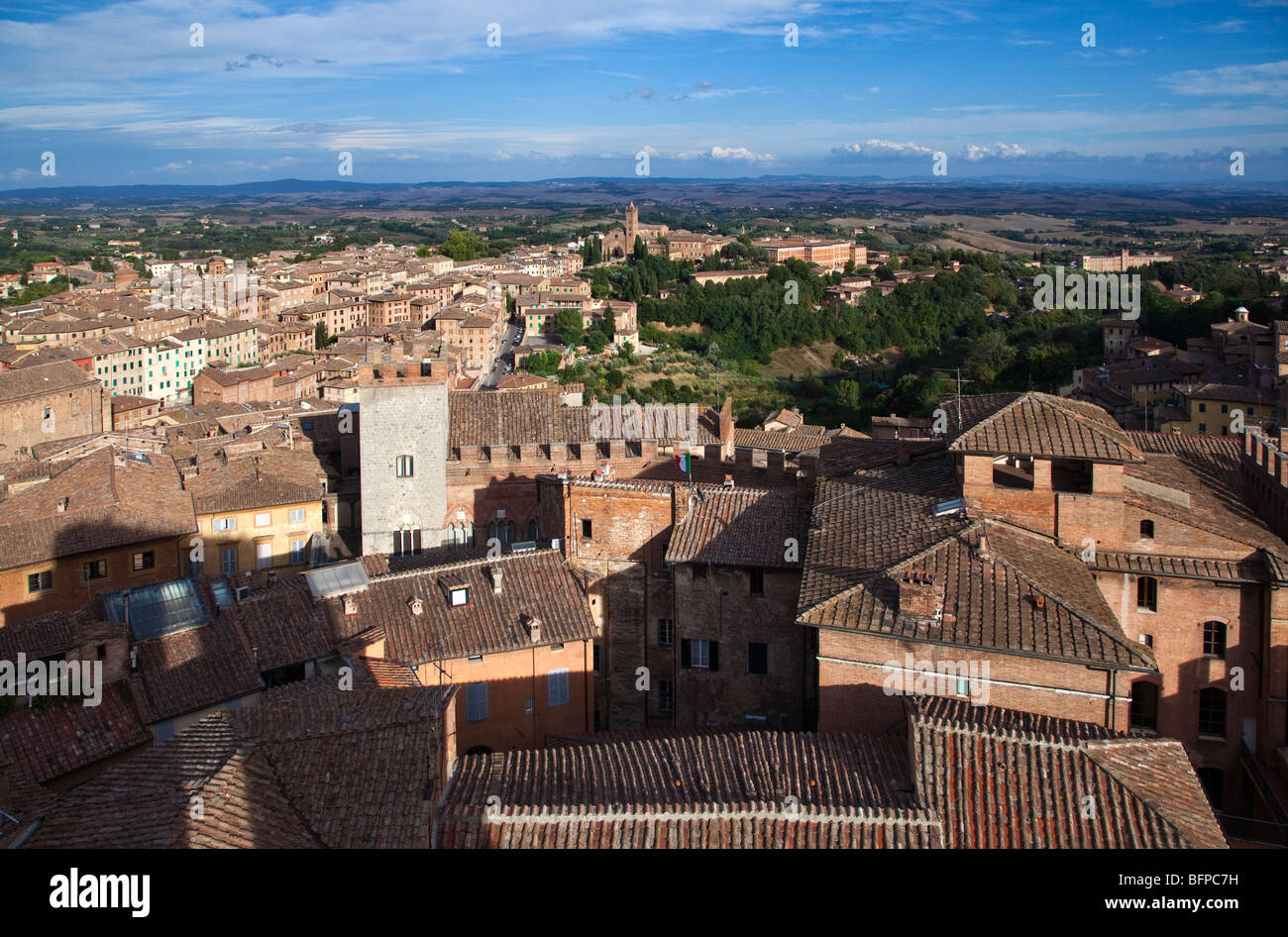 Italy,Tuscany,Siena,view of the city from the Cathedral's Facciatone ...