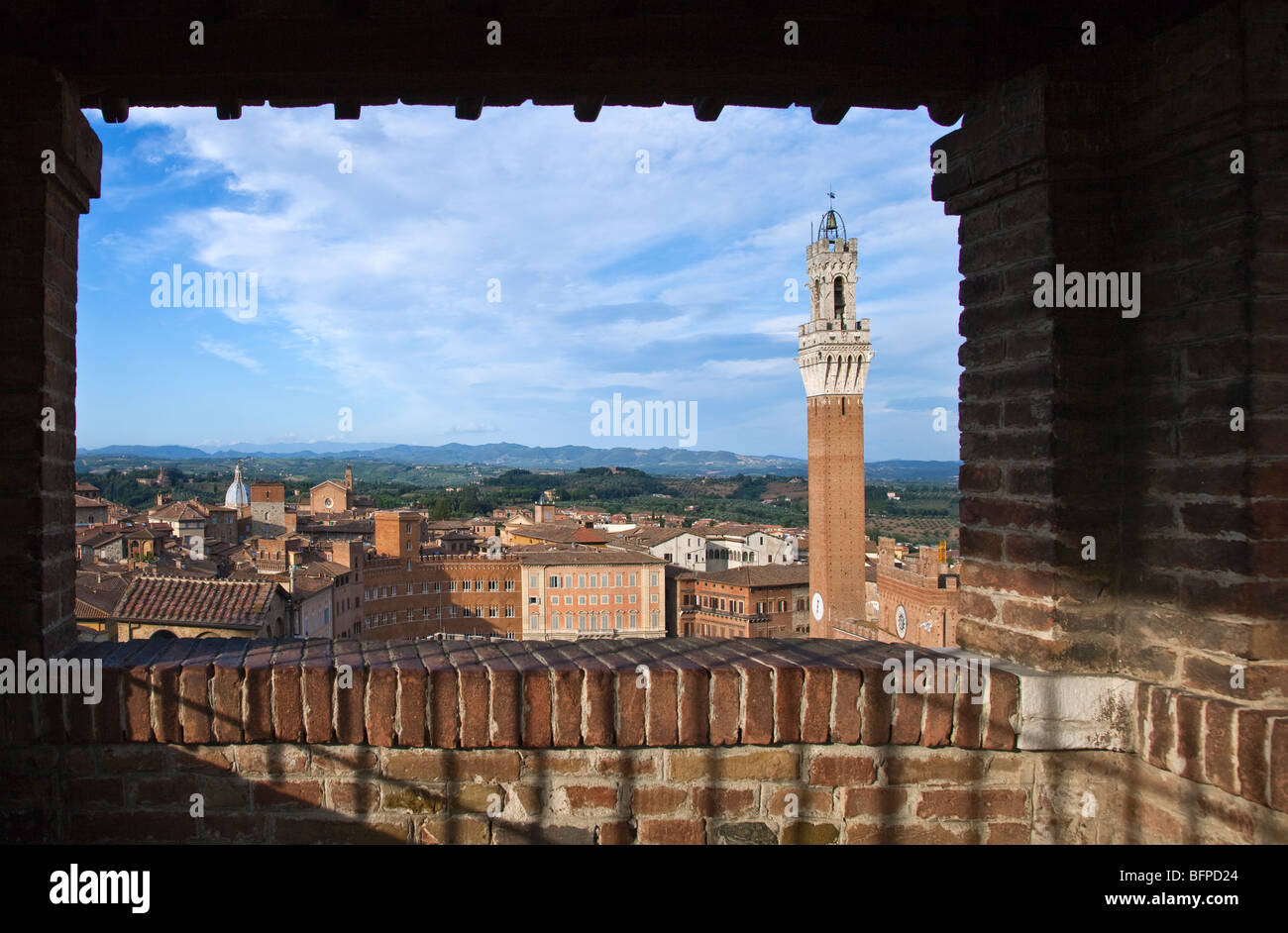 Italy,Tuscany,Siena,view of the city from the Cathedral Facciatone ...