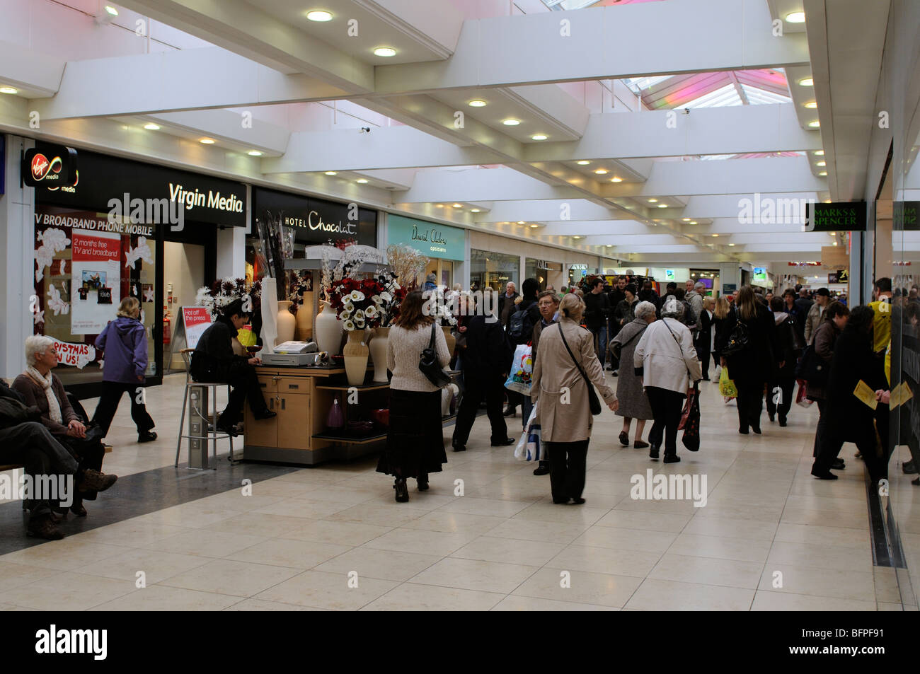 Shoppers in Festival Place shopping complex Basingstoke Hampshire ...