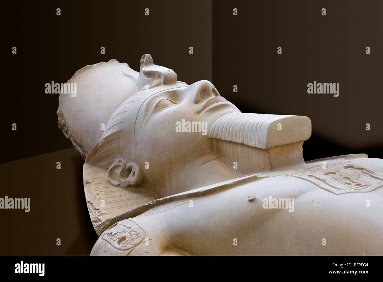 Colossus of Ramesses II within the museum at the remains of Memphis in ...