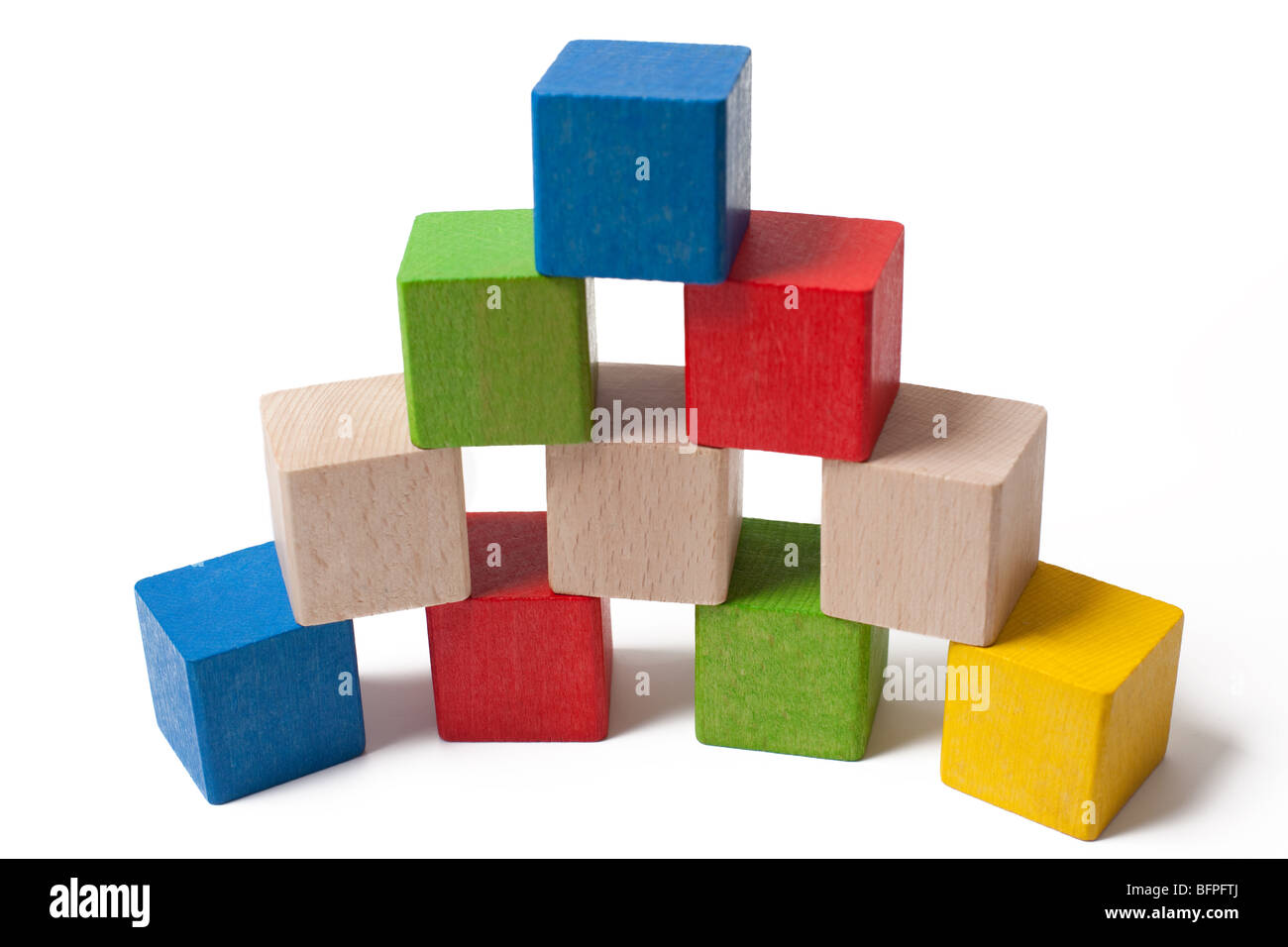 colorful wooden toy blocks isolated on white background Stock Photo - Alamy