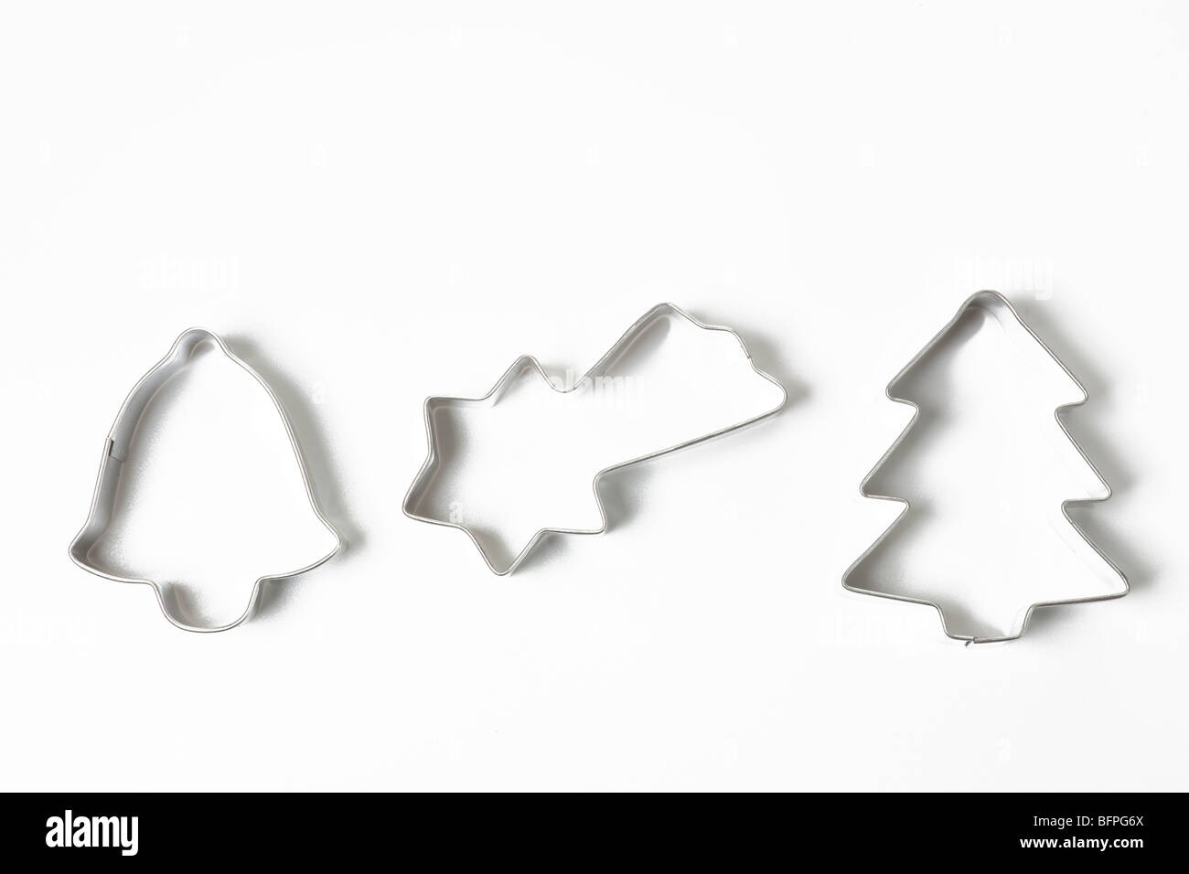 cookie cutters on white background Stock Photo - Alamy