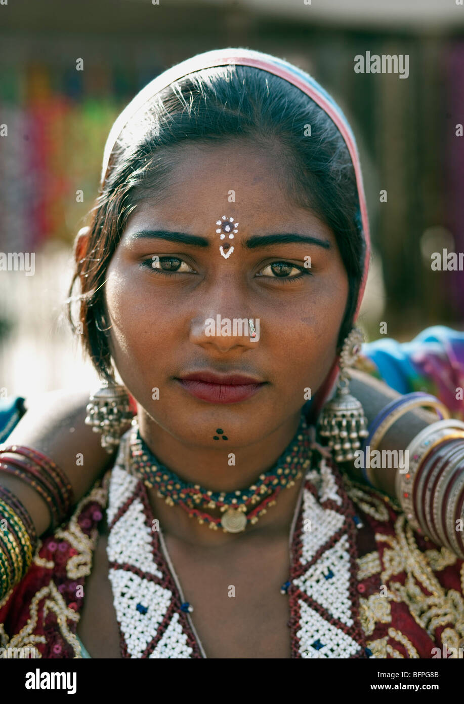 Indian Rajasthani Dancer girl portrait at Pushkar fair, Rajasthan India ...