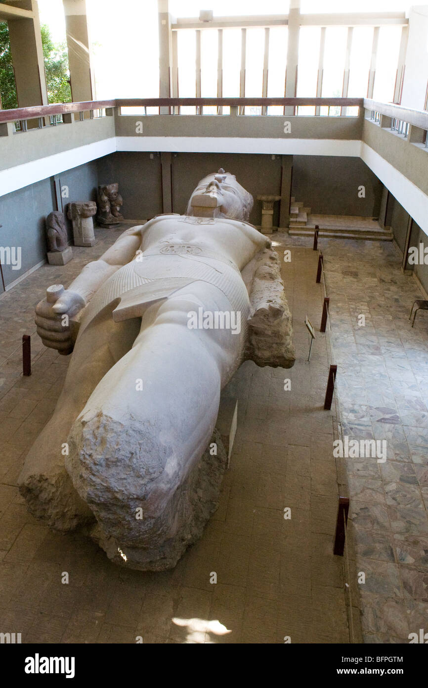 Colossus of Ramesses II within the museum at the remains of Memphis in ...