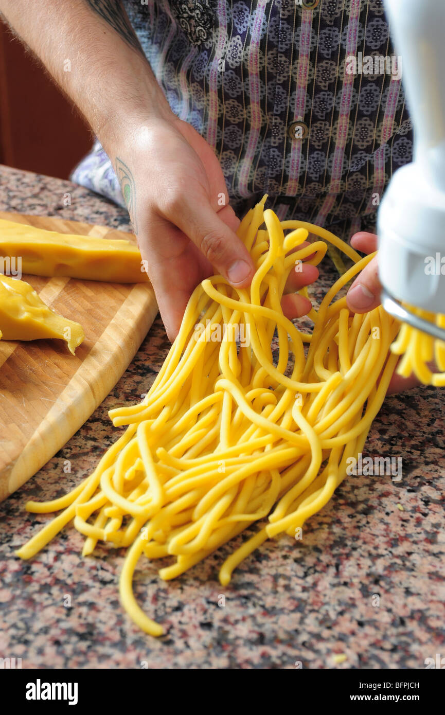 Food - Man making pasta at home Stock Photo - Alamy