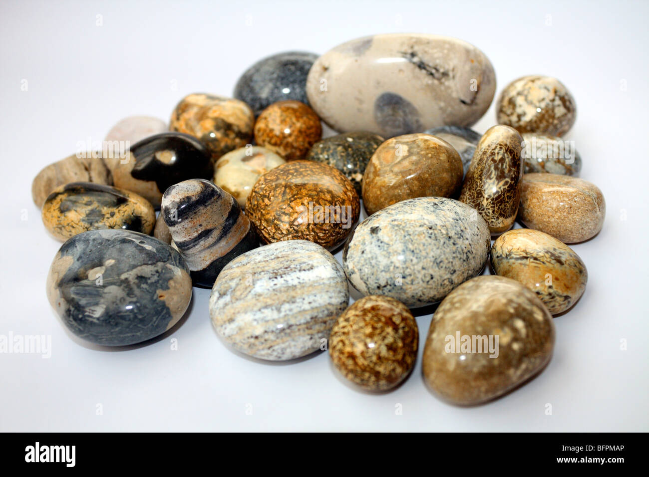 Decorative polished pebbles Stock Photo - Alamy