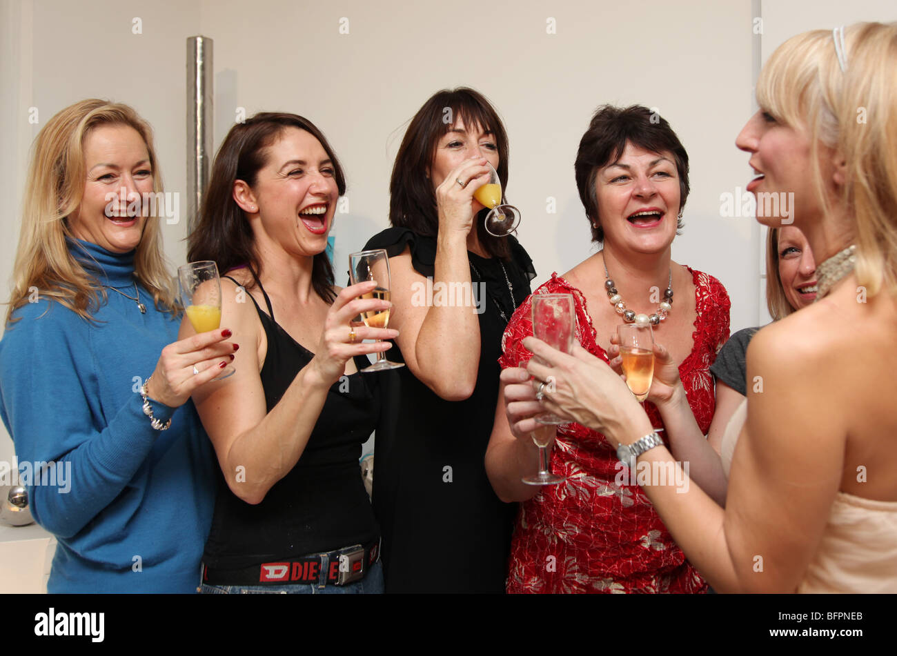 A group of women out drinking and celebrating Stock Photo - Alamy