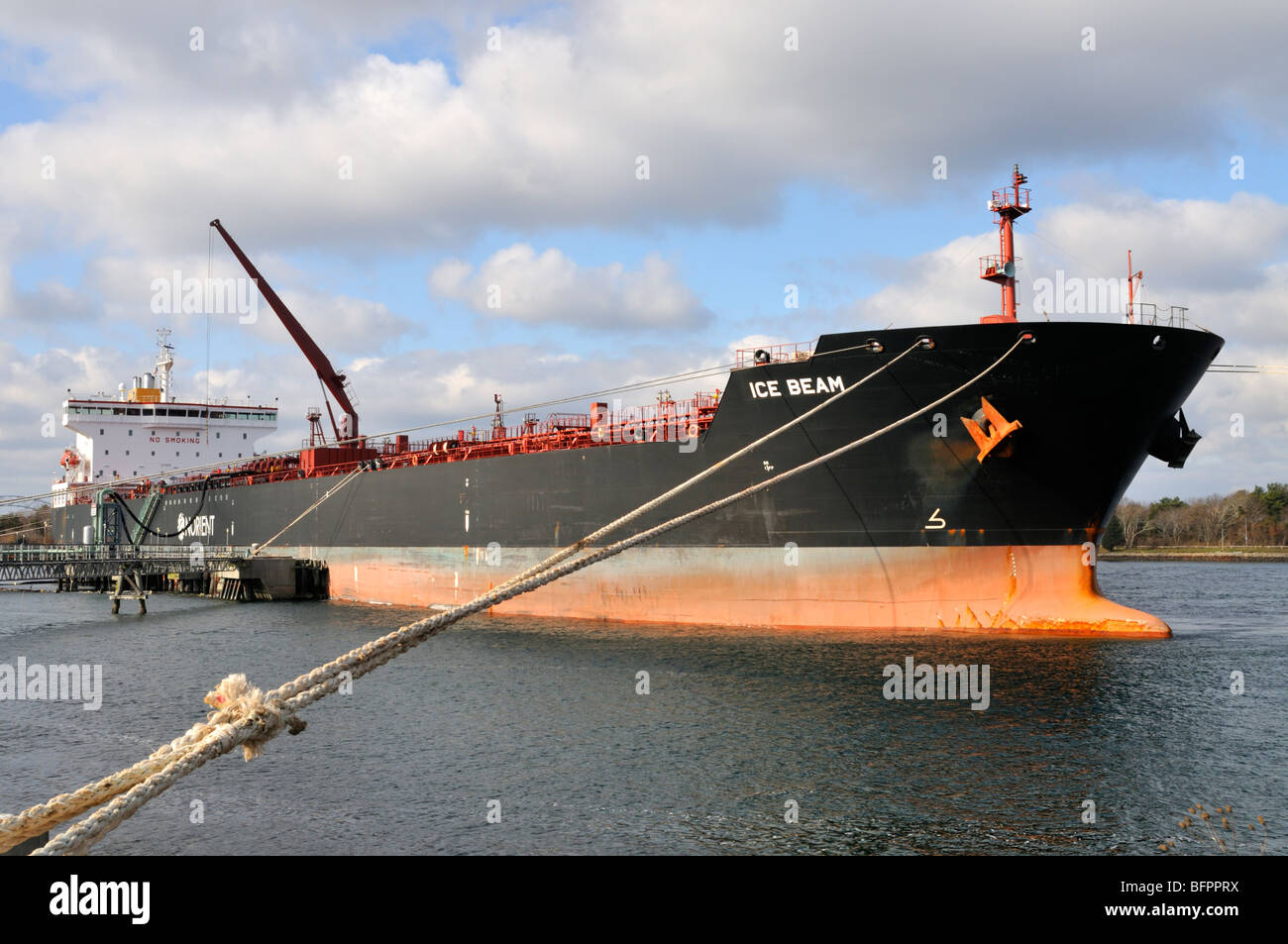 Crude oil tanker ship Ice Beam tied up or moored Stock Photo - Alamy