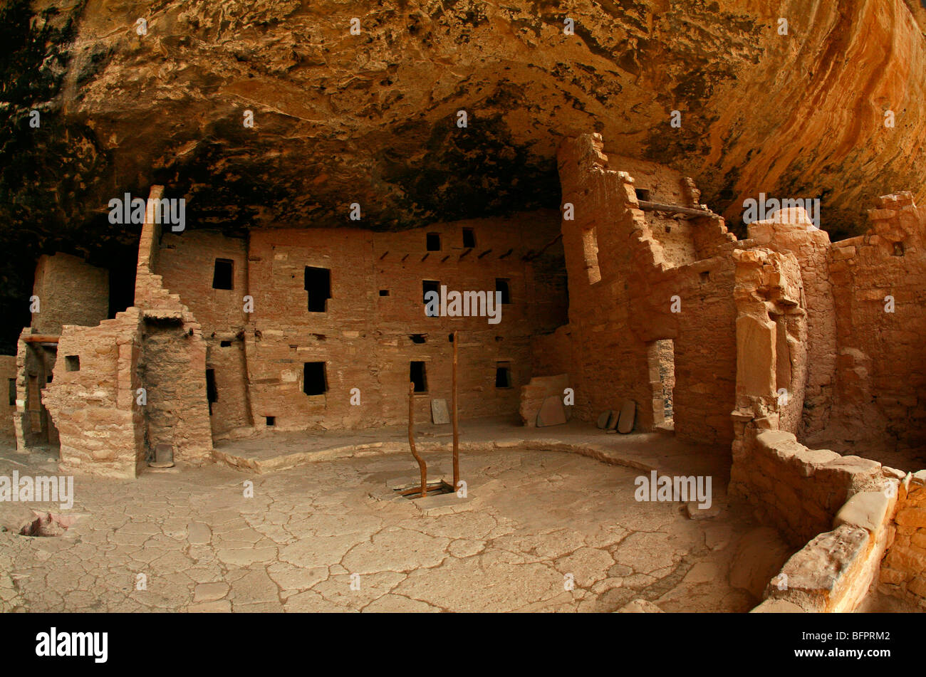 USA Colorado Mesa Verde National Park Cliff Palace cliff dwellings of ...