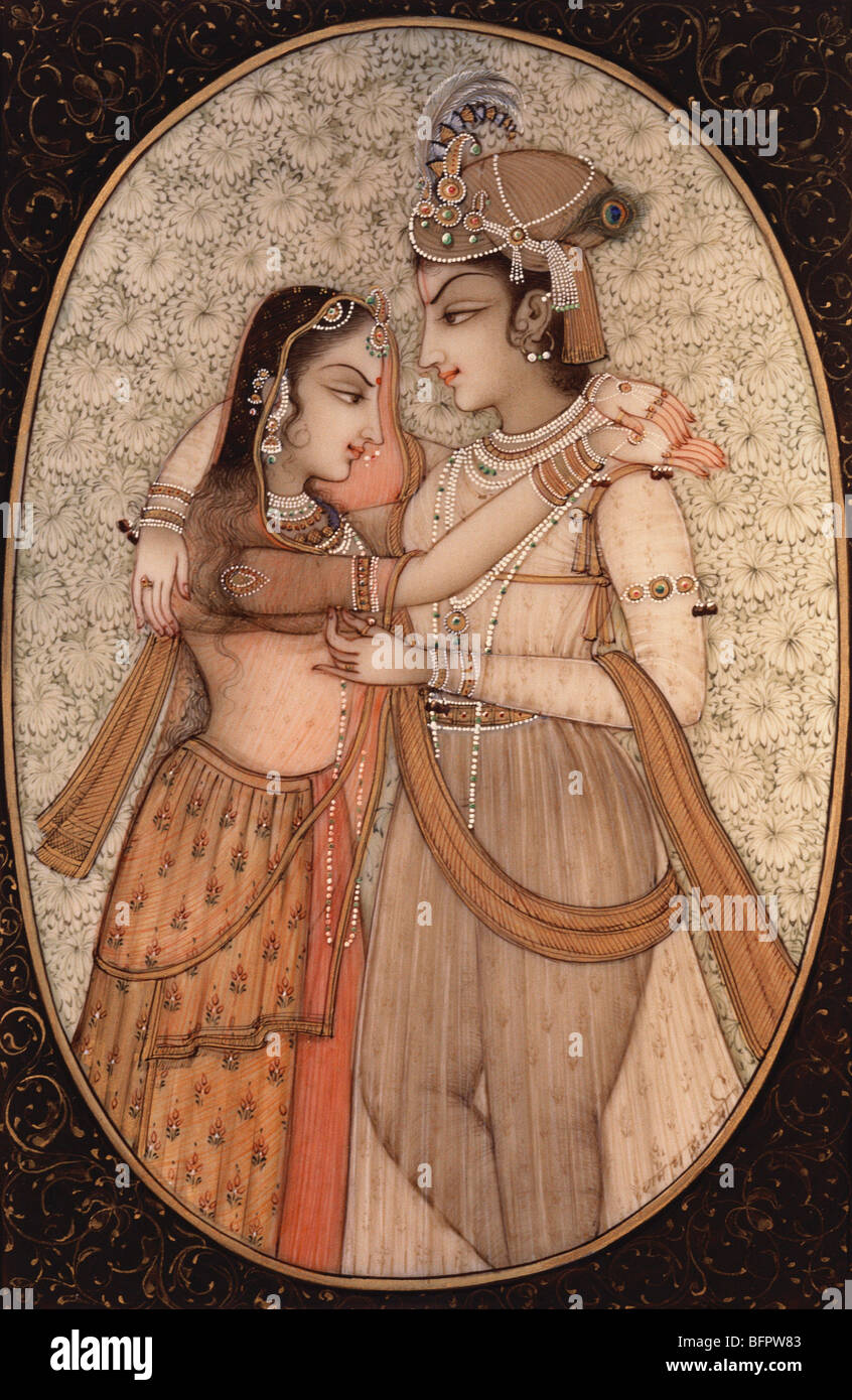 Radha Krishna miniature painting on ivory Stock Photo - Alamy Radha Krishna miniature painting on ivory Stock Photo - Alamy