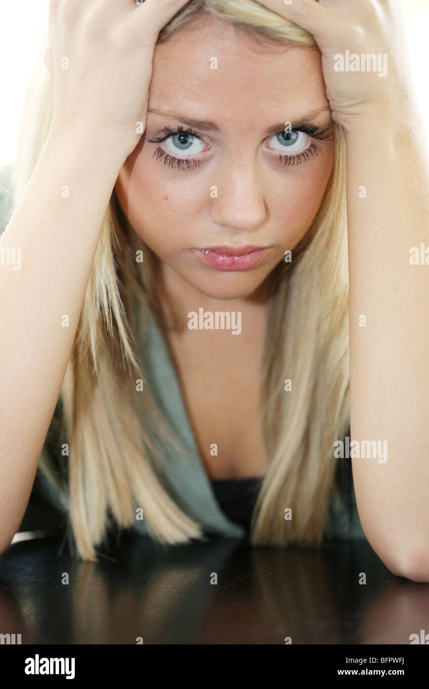 Worried Teenage Girl. Model Released Stock Photo - Alamy