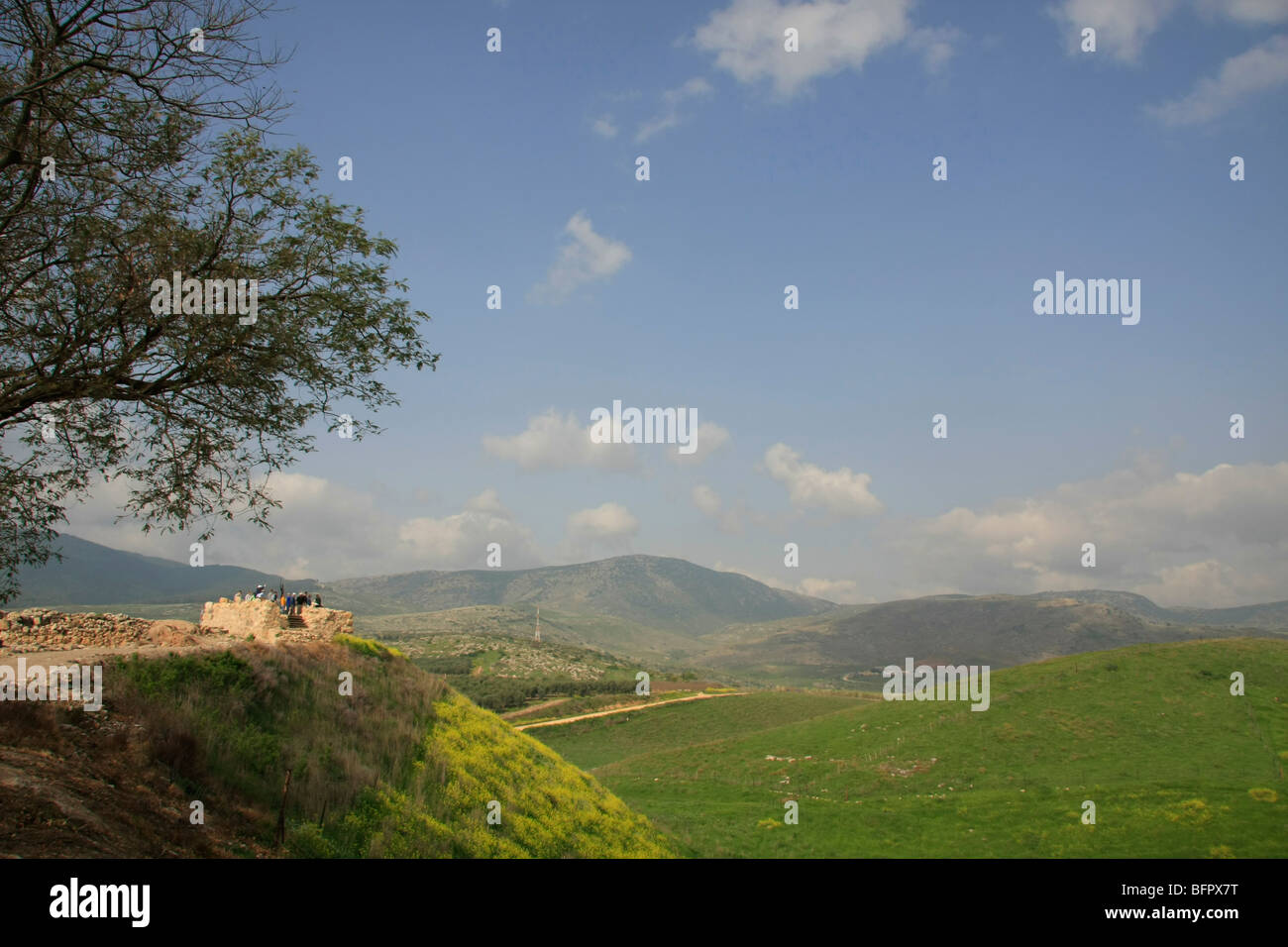 Israel, Upper Galilee. The Israelite tower at the northwestern corner ...