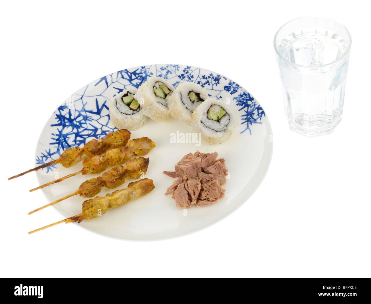 California Roll with Chicken Sticks and Tuna Stock Photo - Alamy