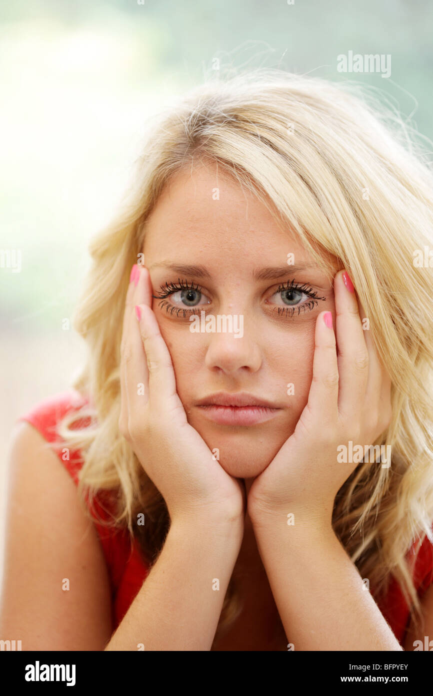 Sad Teenage Girl. Model Released Stock Photo - Alamy