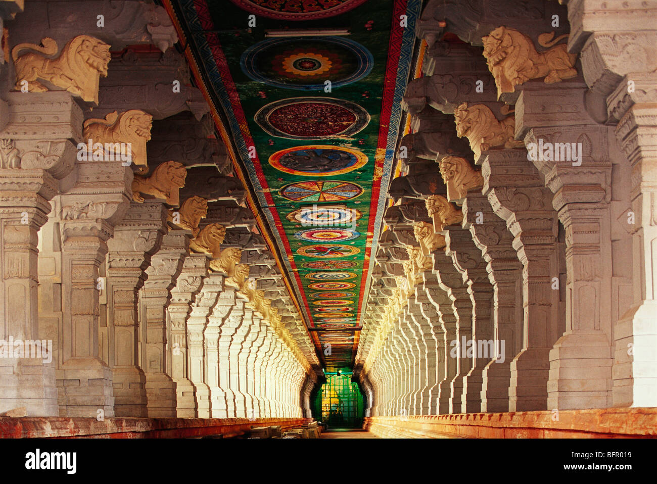 AAD 66955 : Corridor of Rameshwaram temple ; Rameswarm Rameshwar ...