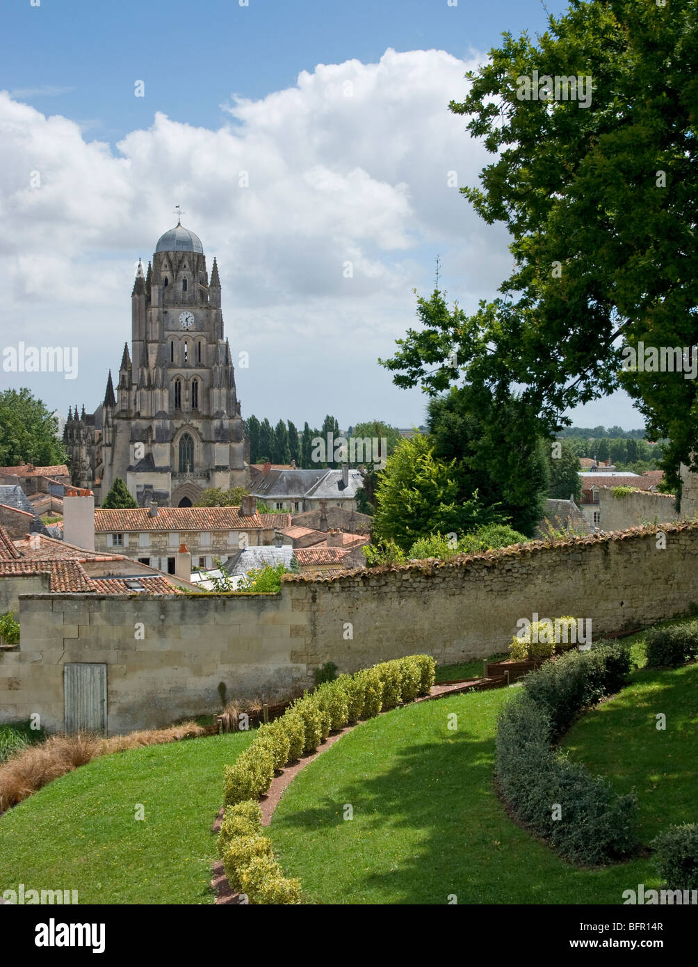 View of Saintes cathedral and town Stock Photo - Alamy