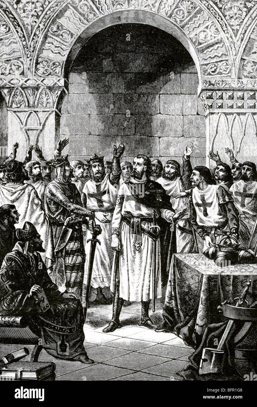 CRUSADERS choose Godfrey of Bouillon to become King of Jerusalem in ...