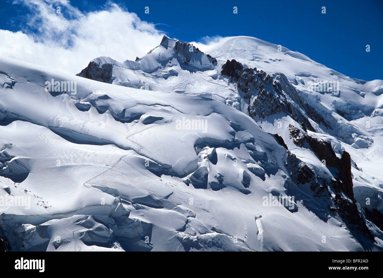 Chamonix Mont Blanc - Beautiful alpine scenery viewed from the summit ...