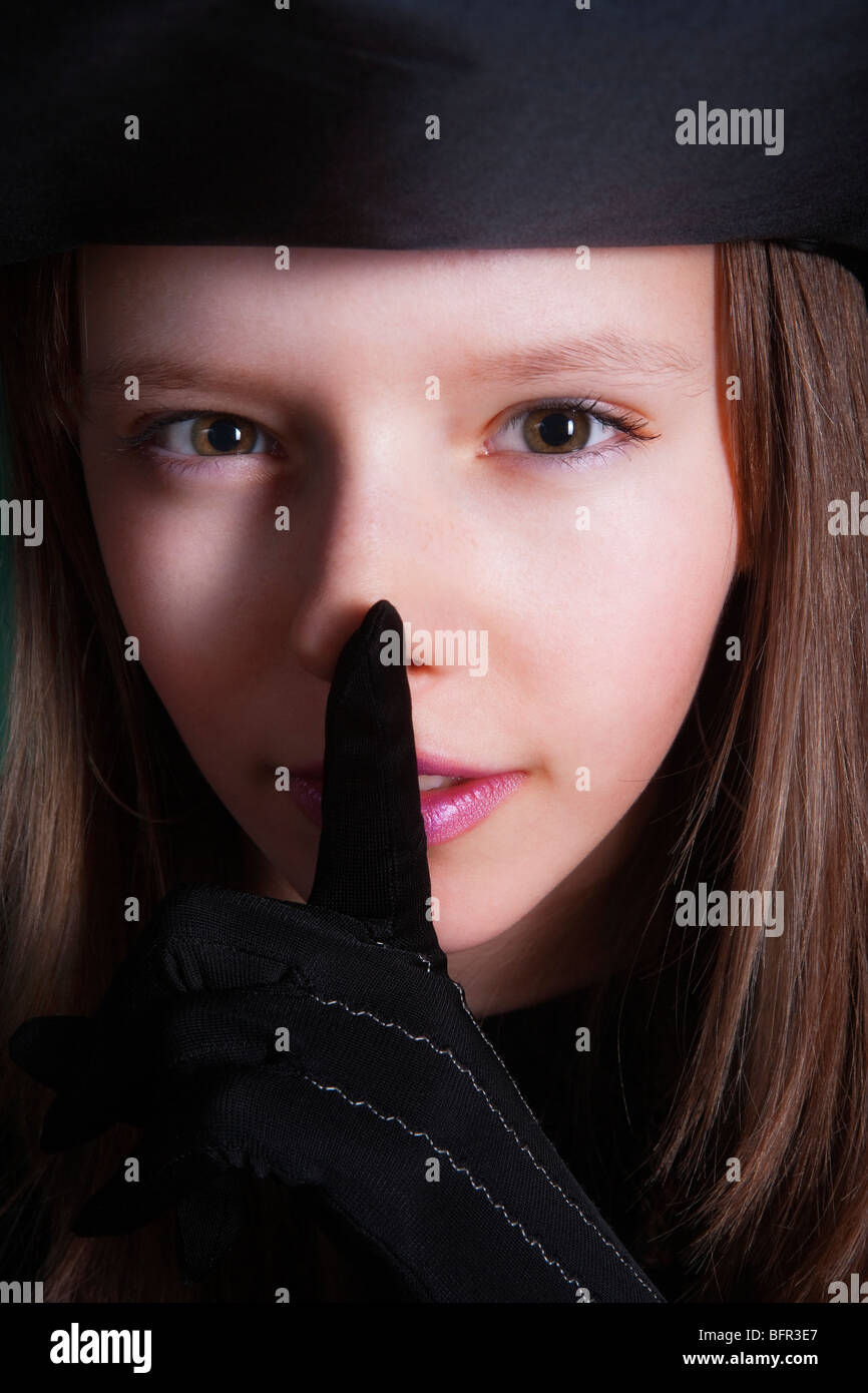 studio portrait of a pretty, eleven years old girl Stock Photo - Alamy