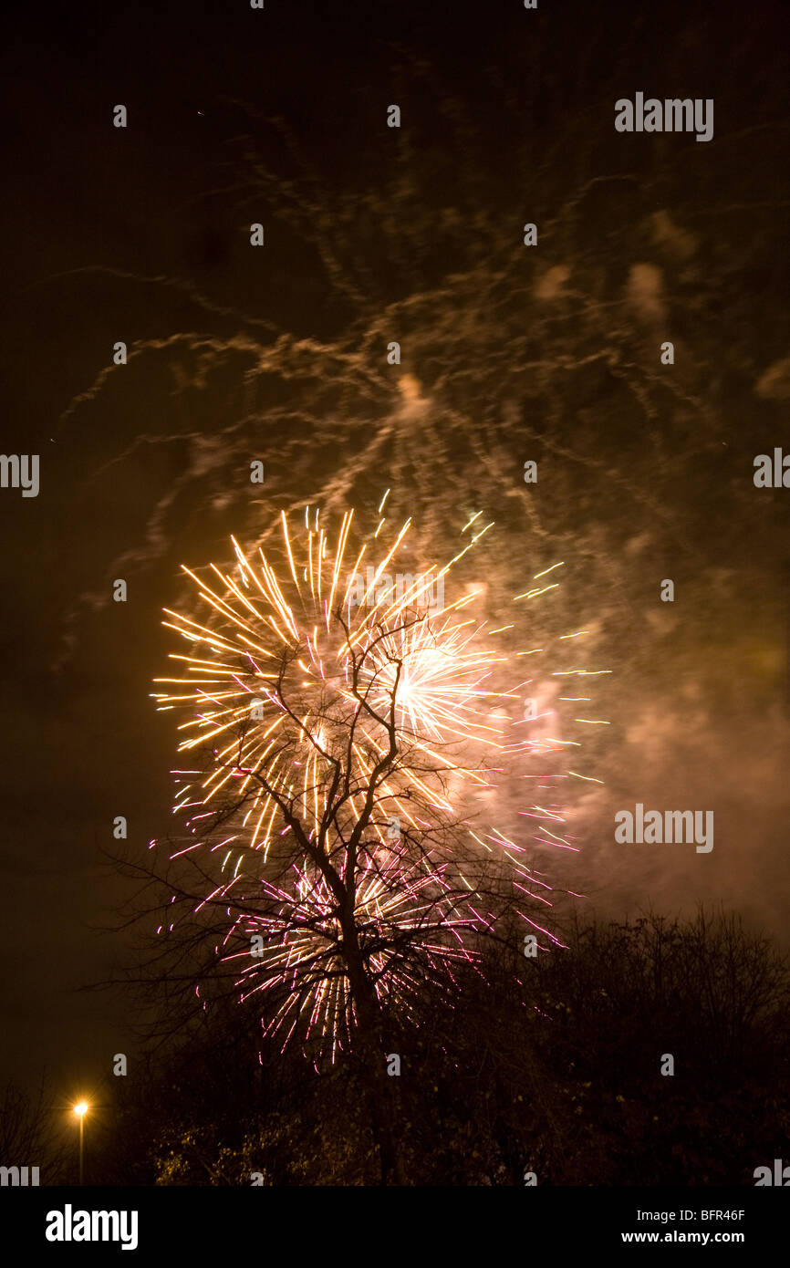 Fireworks on Clapham common Stock Photo - Alamy