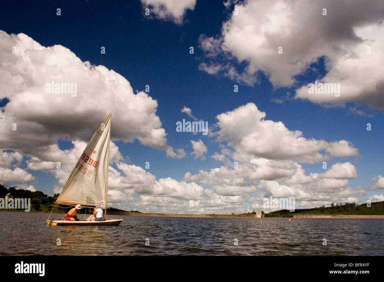 A small sailing boat on De Gama Dam Stock Photo - Alamy
