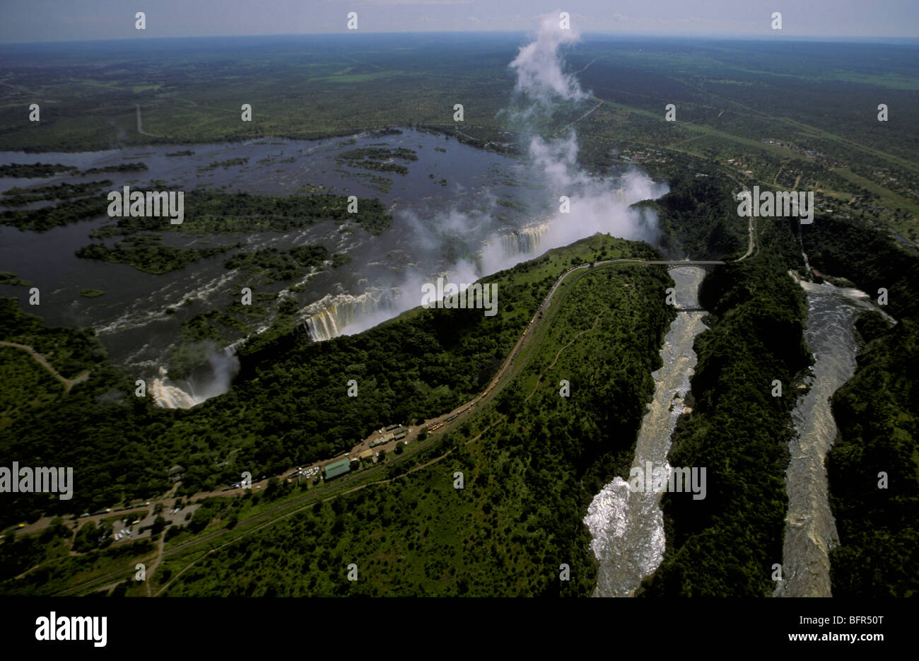 Aerial view of Victoria falls Stock Photo - Alamy