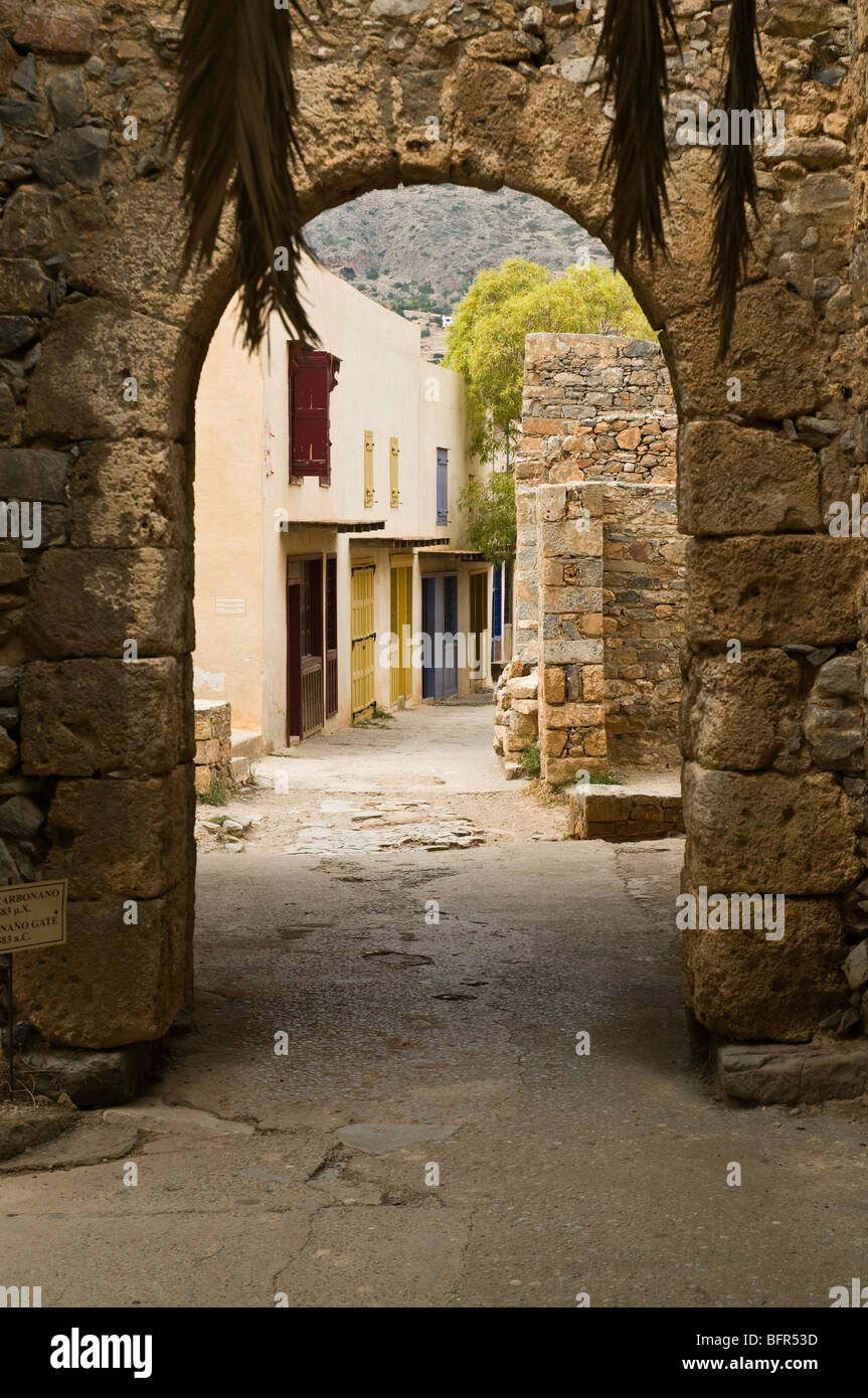 dh Spinalonga AGIOS NIKOLAOS GREECE CRETE Leper colony streets walled ...