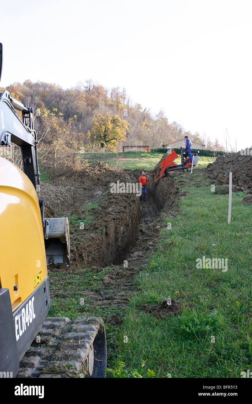 Geothermal Heating....Installation of geothermal tubes for domestic ...