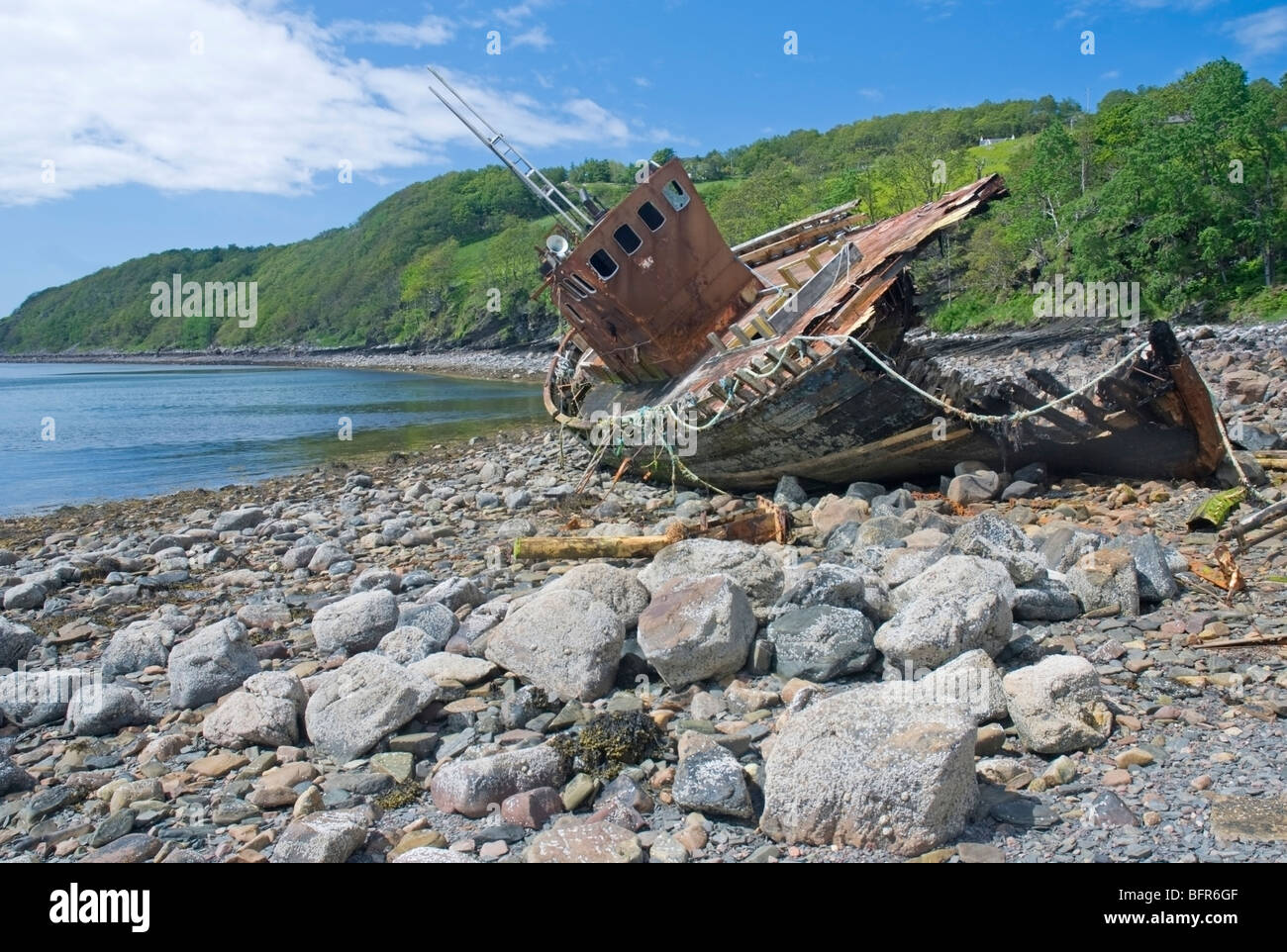 The wreck of the Dayspring at Lower Diabaig Scotland Stock Photo - Alamy