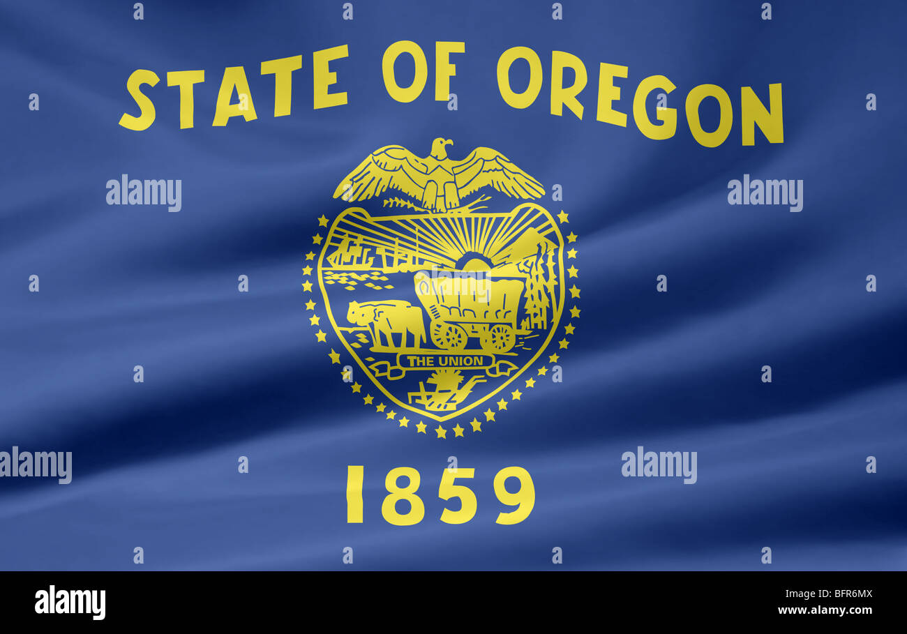 Very large flag of Oregon Stock Photo - Alamy