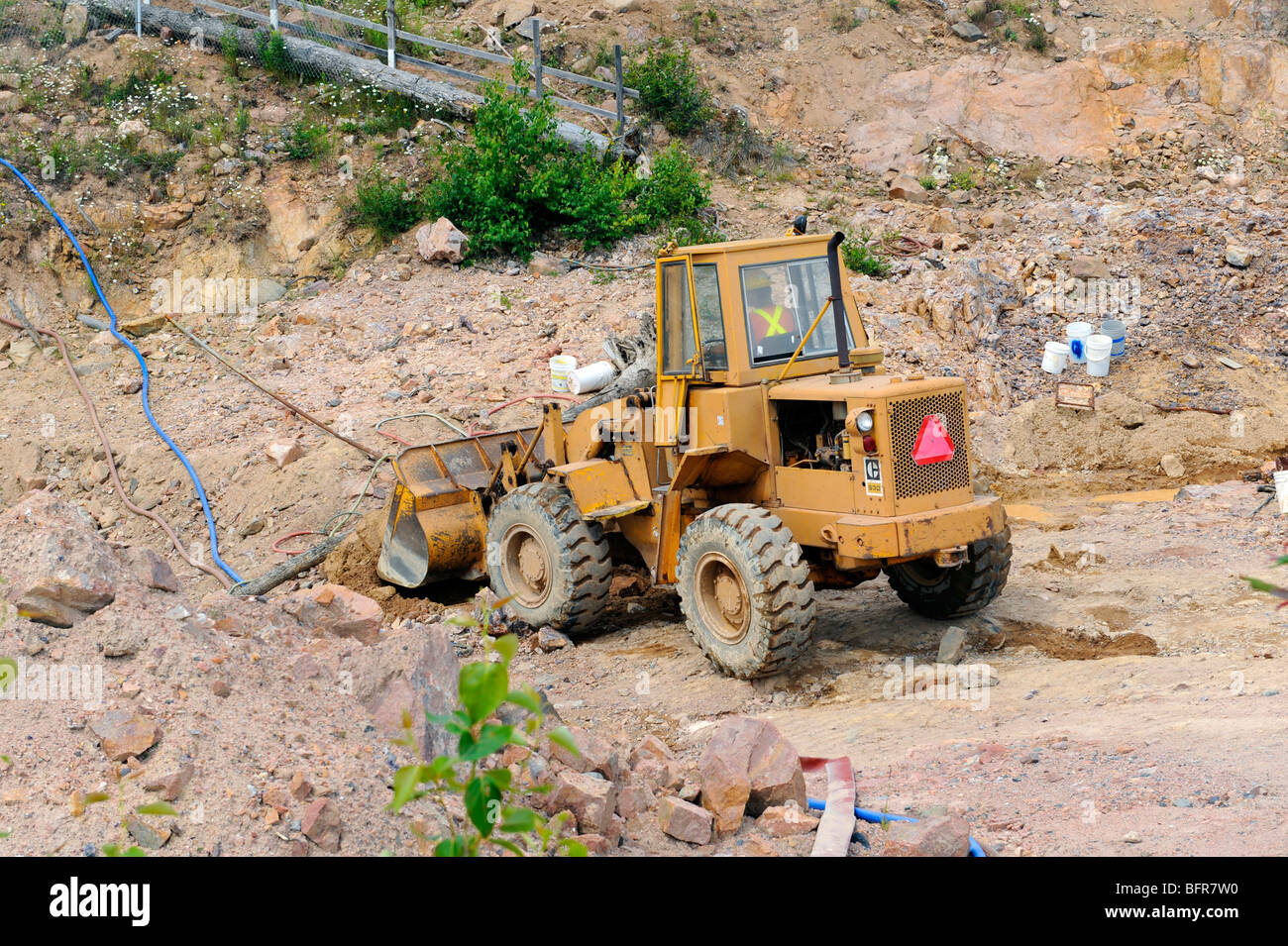Backhoe digs at Amethyst Mine along Northern Shore of Lake Superior ...