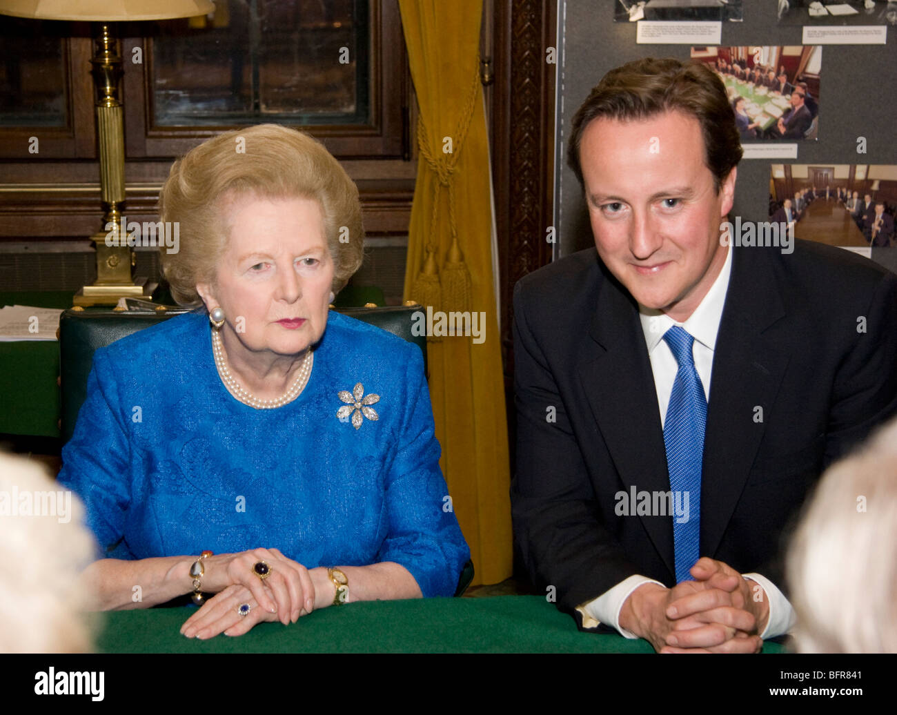 Lady Thatcher and David Cameron visiting Parliament in October 2007 ...