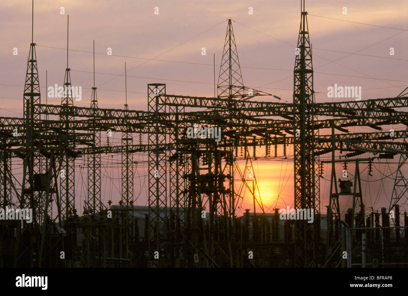 Sunrise over the main Gaborone power station Stock Photo - Alamy