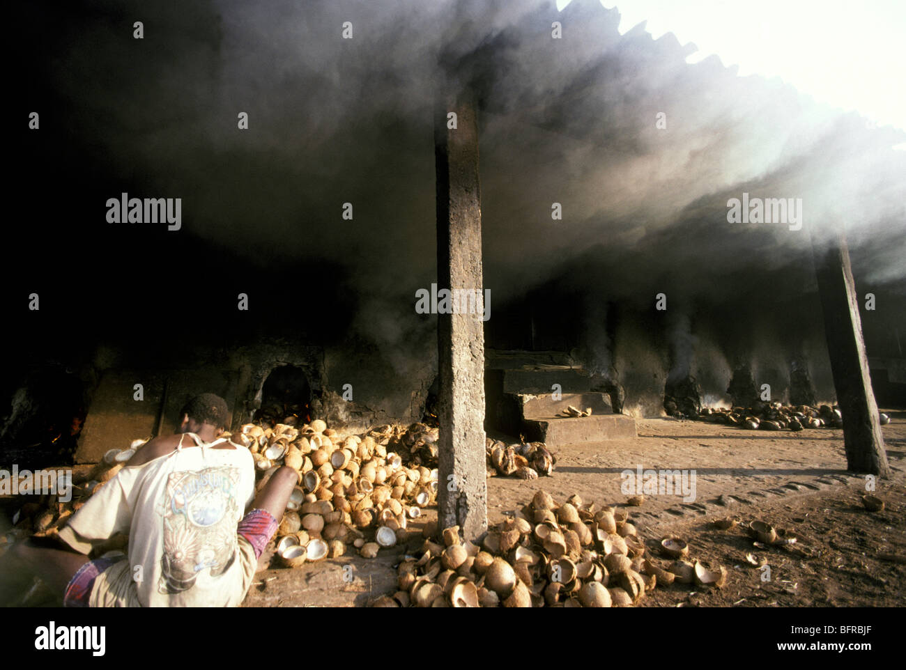 Coconut drying shed Stock Photo - Alamy