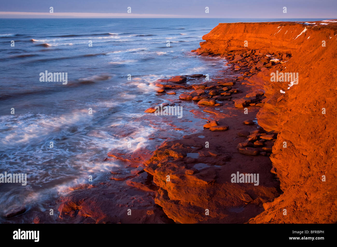 sandstone cliffs, Cavendish, Prince Edward Island National Park, Canada ...