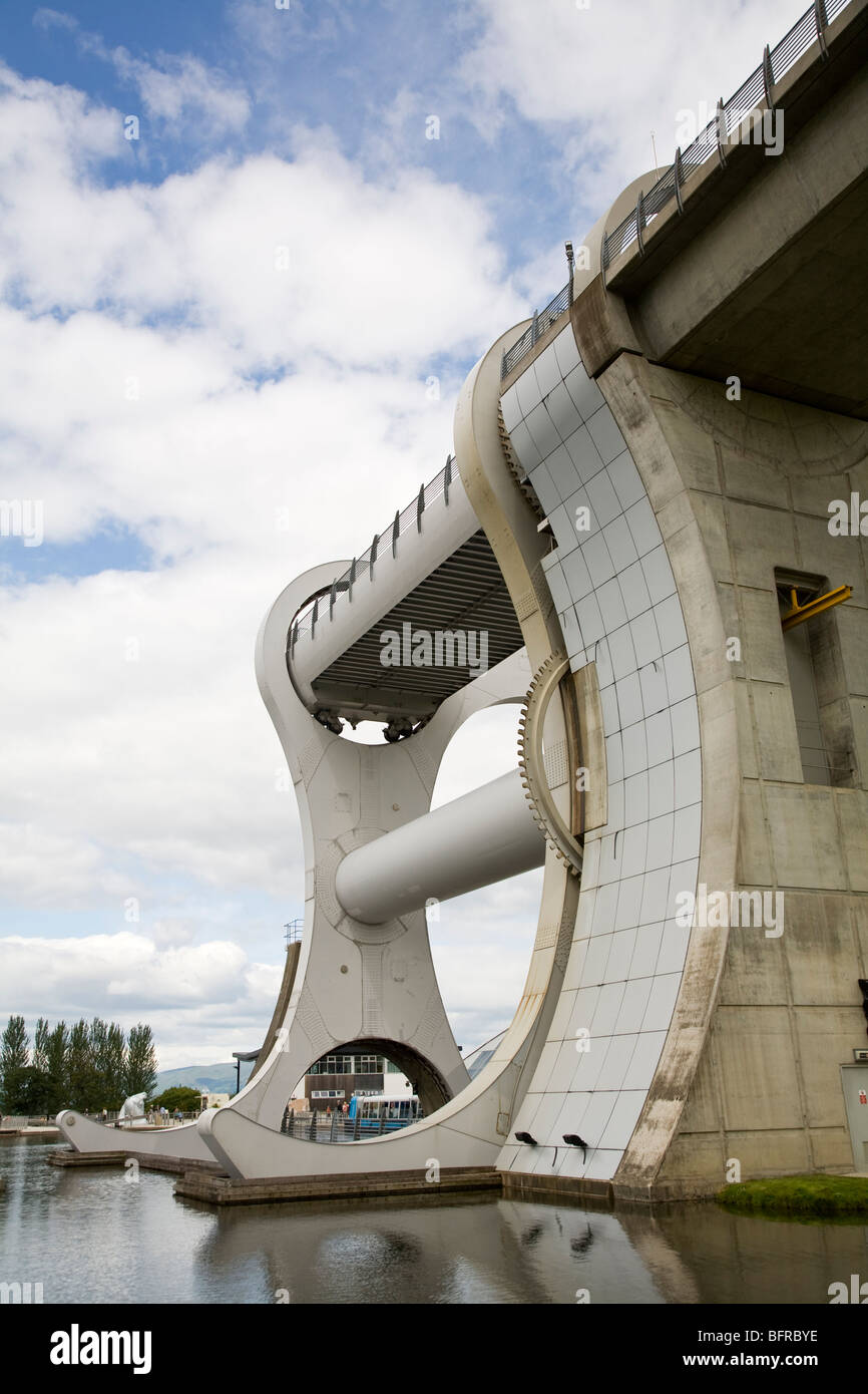 Falkirk Wheel linking the Union Canal with the Forth and Clyde Canal ...
