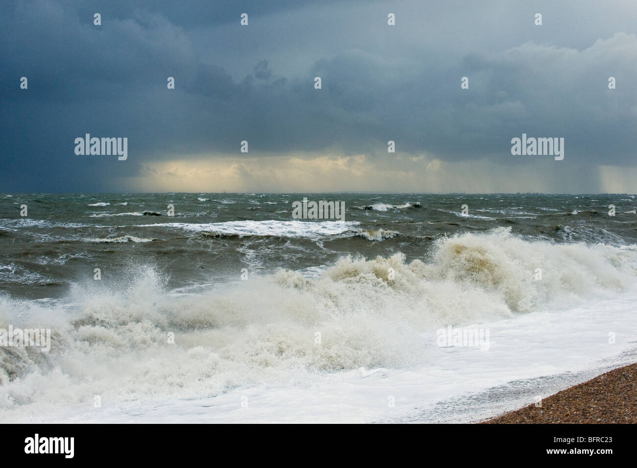 Rough seas during storm. Sandgate, Kent, UK Stock Photo - Alamy