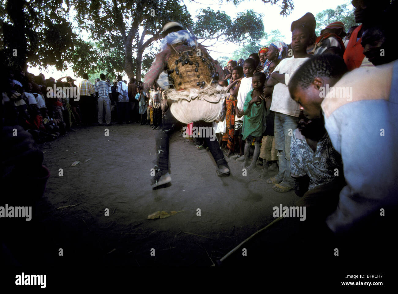 Rafaela Rufigi dancer the Mapico dance of the Makonde surrounded by ...