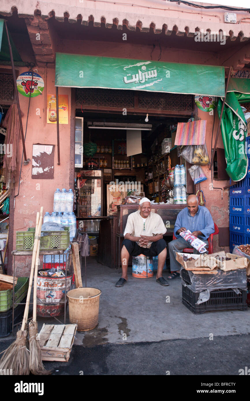 A shopkeeper outside his shop in Marrakesh, Morocco Stock Photo - Alamy