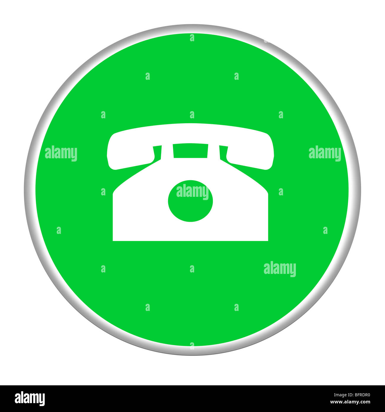 Green telephone contact button isolated on white background Stock Photo ...