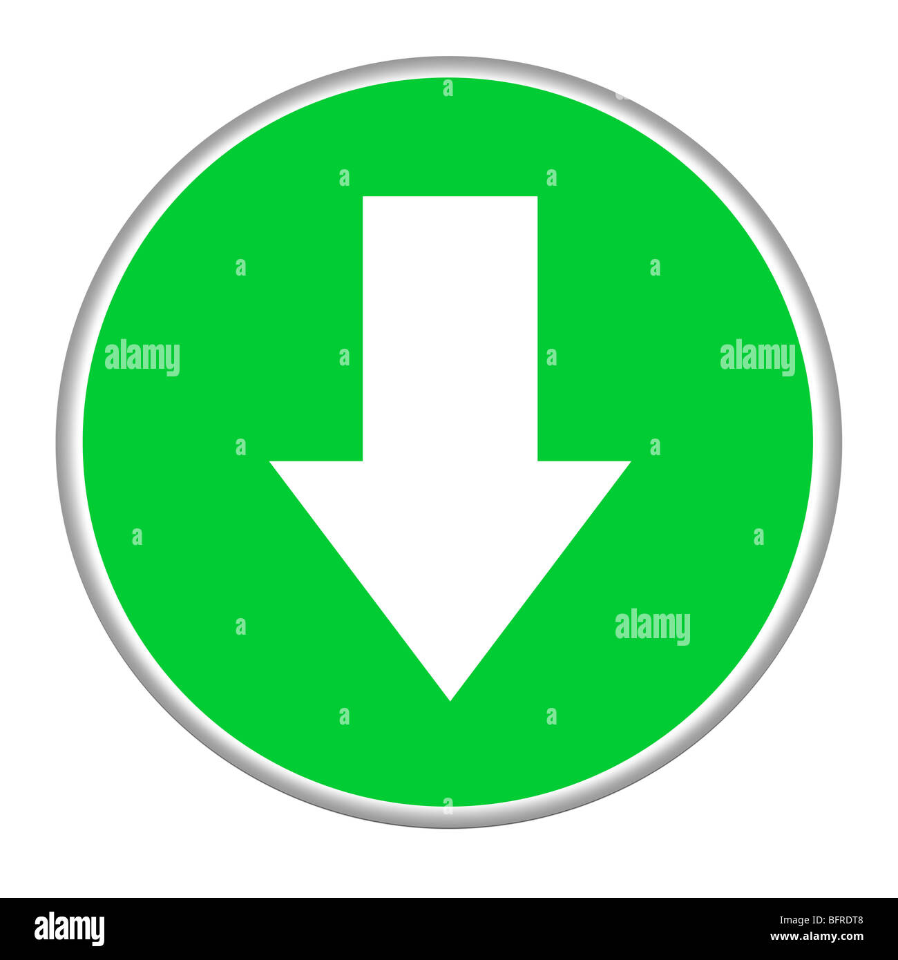 Green download button isolated on white background Stock Photo - Alamy