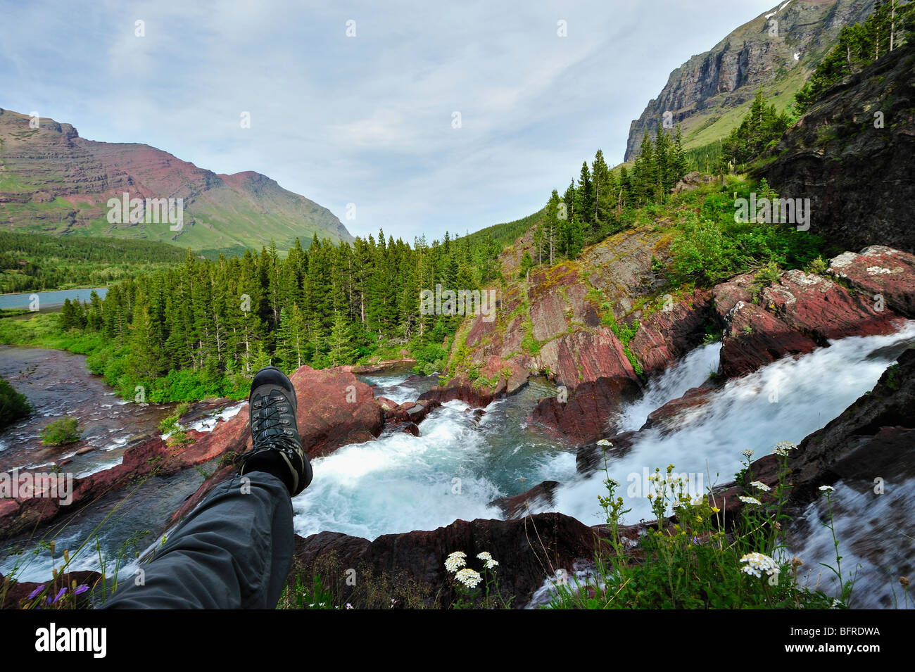 Rapids in a stream in glacier national park in Montana USA Stock Photo ...