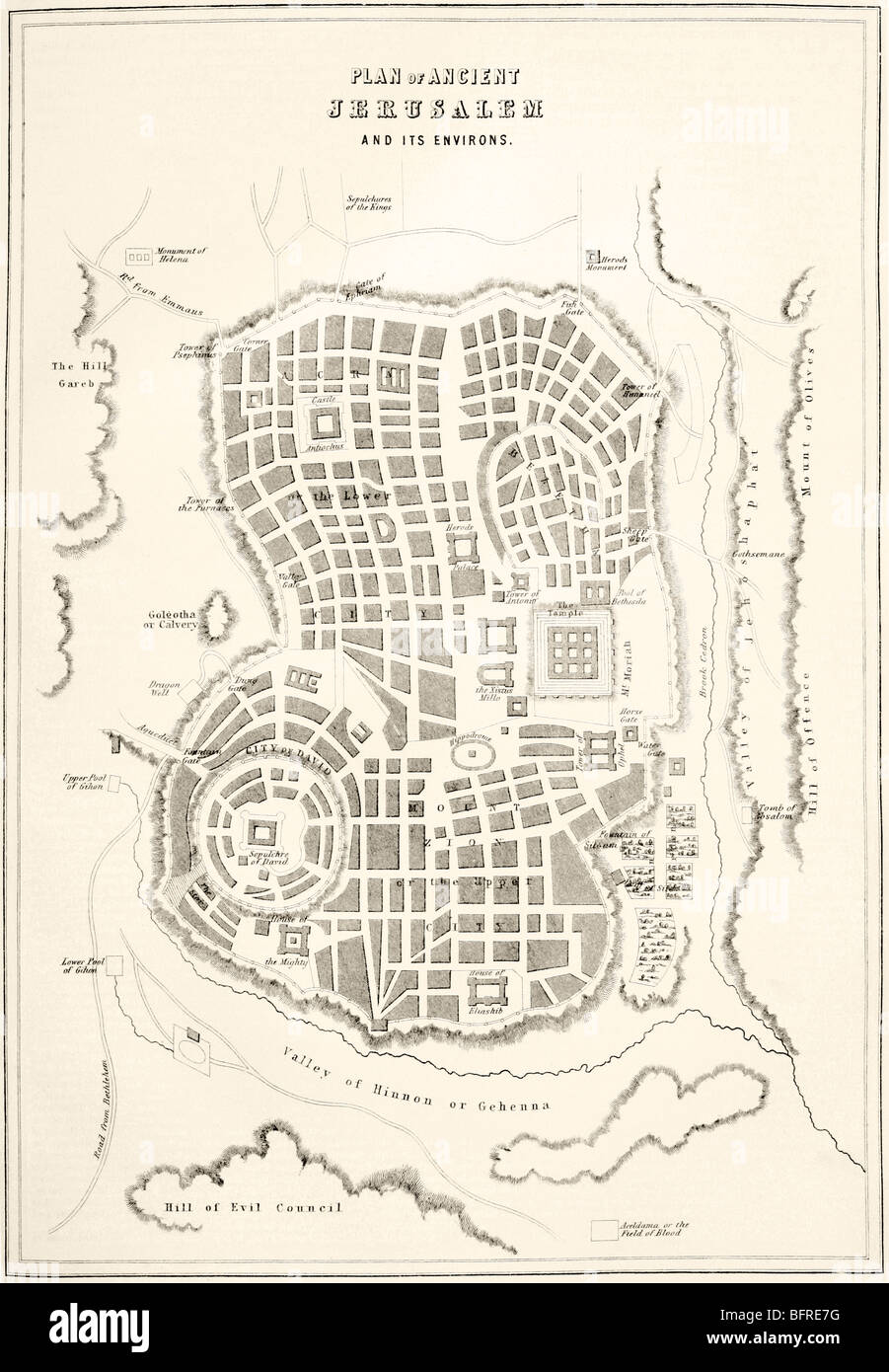 Map plan ancient jerusalem hi-res stock photography and images - Alamy